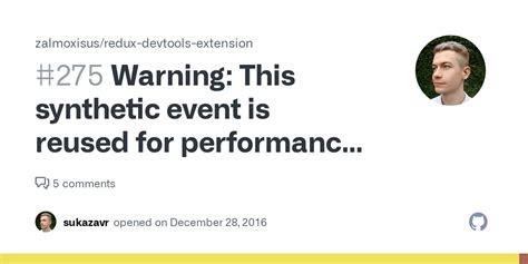 warning this synthetic event is reused for performance reasons · issue