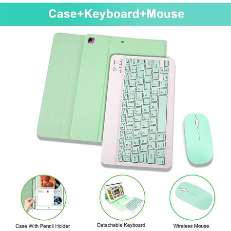 Калъф с безжична клавиатура и мишка Bluetooth Sigloo съвместим с таблет Ipad Pro 12 9 5th Gen