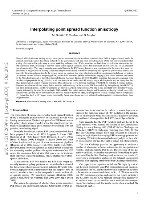 Pdf Interpolating Point Spread Function Anisotropy
