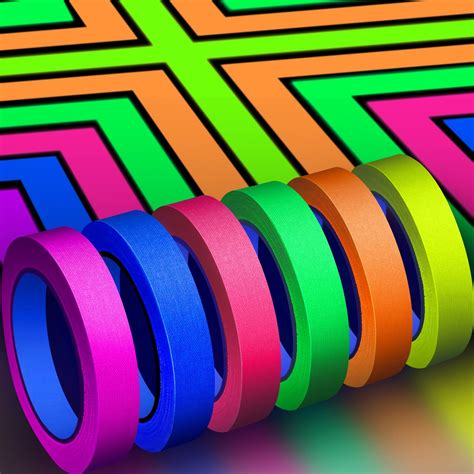 Whaline 6 Colors Neon Gaffer Cloth Tape Fluorescent Uv Blacklight Glow