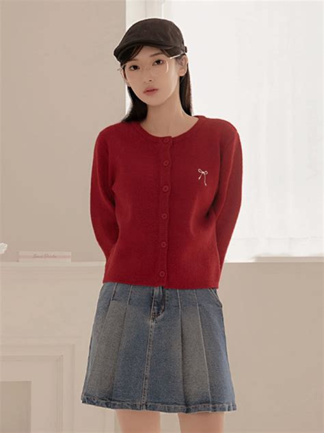 44 120 1천장 돌파 메리퓨드 리본 자수 니트 가디건 겨울가을데이트룩데일리룩러블리룩연말룩간절기템120사이즈빅사이즈자체제작리리앤코레이어드니트