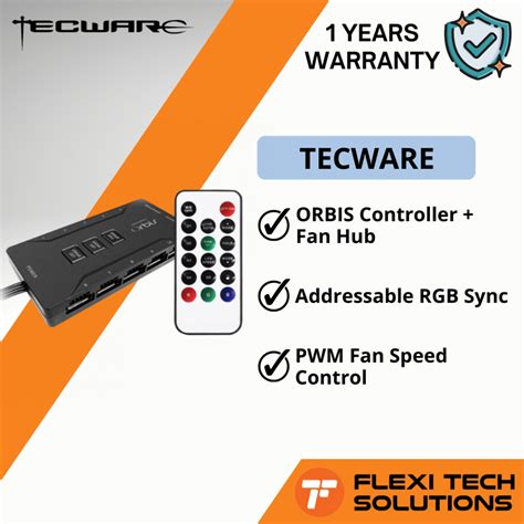 TECWARE ORBIS Controller Fan Hub Supports Up To 10 Orbis Fans Flexi Tech