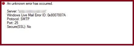 How To Fix Windows Live Mail 0x8007007A Error