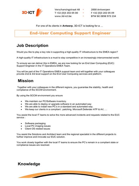 end user computing support engineer pdf personal computers computing