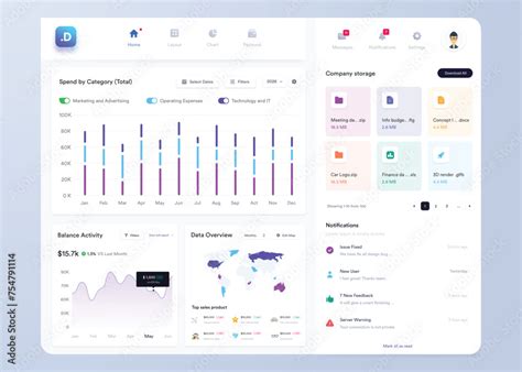 UI UX Infographic Dashboard UI Design With Graphs Charts And Diagrams Web Interface Template