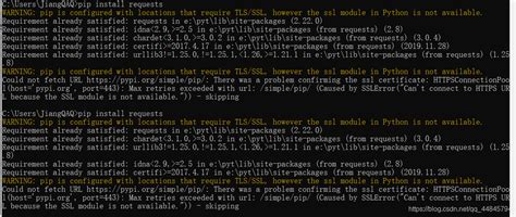 Warning Pip Is Configured With Locations That Require Tlsssl However The Ssl Module In Python