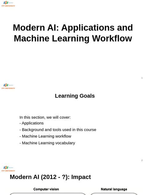 112 Modern Ai Applications And Machine Learning Workflow Pdf
