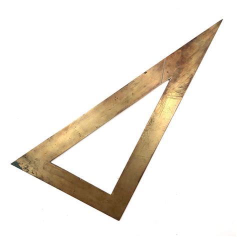 Beautiful Old Heavy Brass Drafting Carpenters Triangle Critical