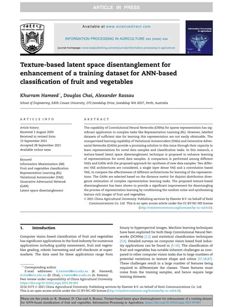 Pdf Texture Based Latent Space Disentanglement For Enhancement Of A Training Dataset For Ann