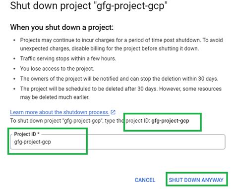 How To Delete Project In Gcp Geeksforgeeks