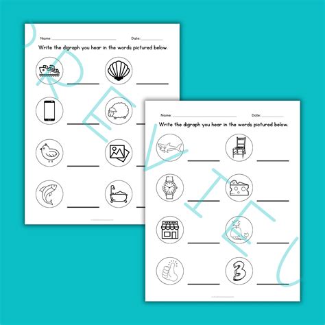 Digraph Worksheets Th Ch Sh Ph Wh Digraph Blends Activities Homeschool