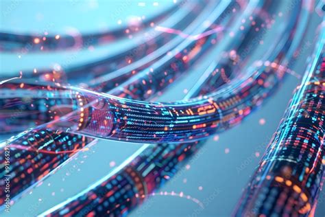 Lose Up Of Digital Data Cables Showcasing The Intricate Patterns And Colors That Represent