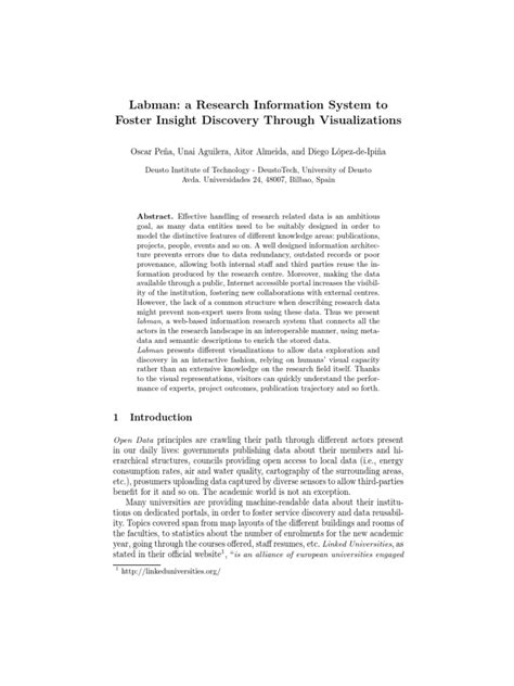 Research Information System Labman Visualizes Data Pdf Resource