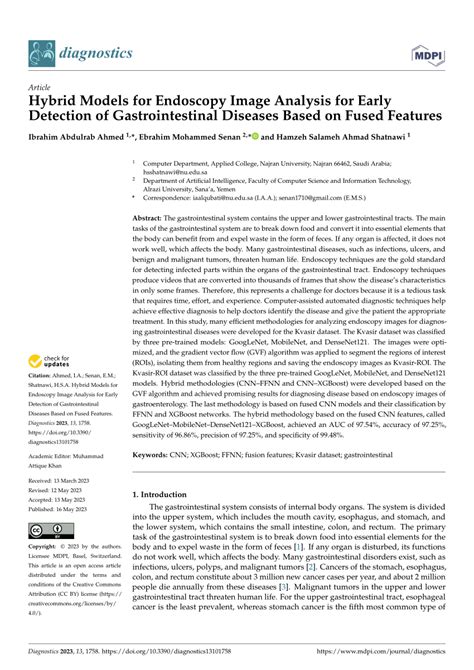 Pdf Hybrid Models For Endoscopy Image Analysis For Early Detection Of Gastrointestinal