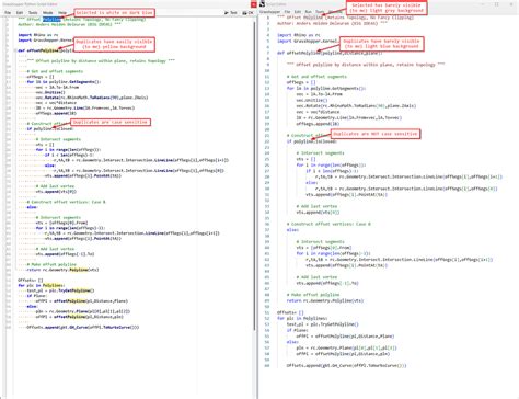 Regression Script Editor Duplicate Highlighting Grasshopper Developer Mcneel Forum