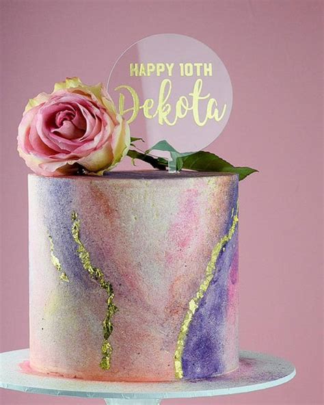 Cake Toppers Happy Birthday Cake Topper 5 Inch Acrylic Topper Silver Leaf Acrylic Cake Topper