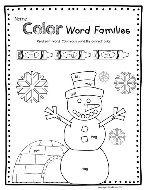 Snowman Math And Reading Activities Winter Worksheets Kindergarten