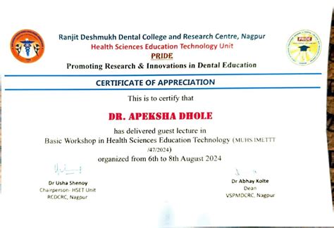 Dr Apeksha Dhole Guest Lecture In Basic Workshop In Health Sciences