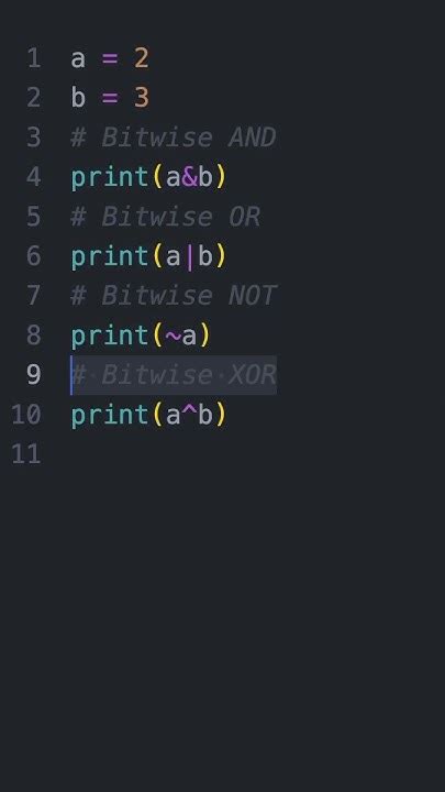Bitwise Operators In Python Shorts Programming Coding Youtube