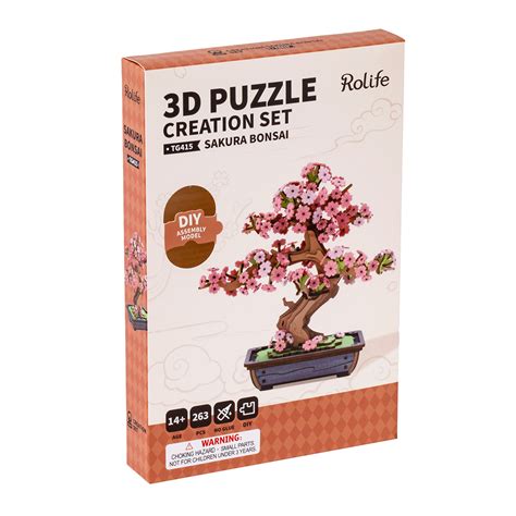 Rolife Sakura Bonsai Wooden Model Kit Hobbies