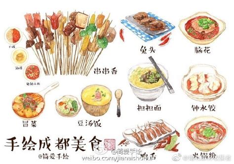 手绘的中国各地美食有你家乡的最爱吗