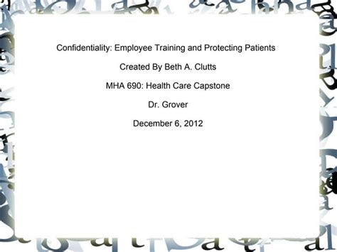 Confidentiality Ppt