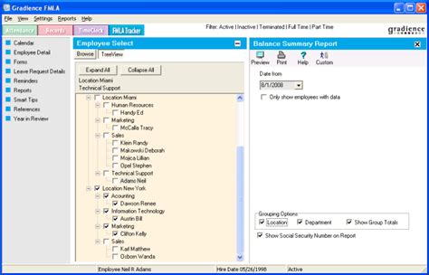 Fmla Tracker Balance Summary Report Gradience Support