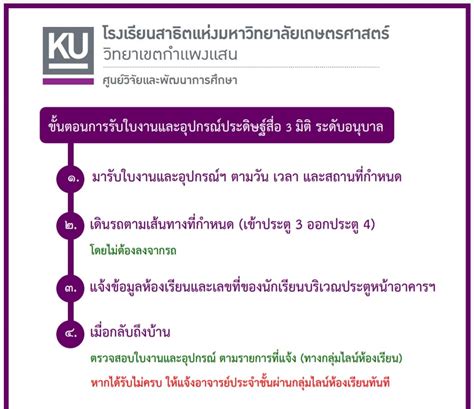 📣📣ประกาศการรับใบงานและอุปกรณ์ประด รร สาธิตเกษตรฯ กำแพงแสน Facebook