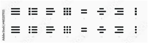 Set Of Website Navigation Menu Icons Burger Flat Website Menu Icons With Rounded And Sharp