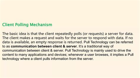 Difference Between Client Polling Vs Server Push Vs Websocket Vs Long