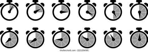 Timer Clock Stopwatch Isolated Set Icons Stock Vector Royalty Free 2221206585 Shutterstock