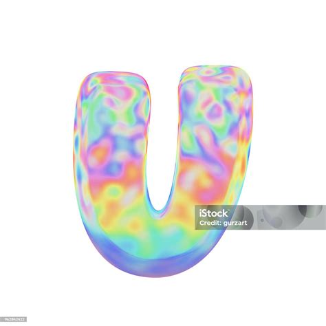 알파벳 U 대문자 편지입니다 다채로운 거품 재미 글꼴에 의하여 이루어져 있다 3d 렌더링에 고립 된 흰색 배경 0명에 대한 스톡