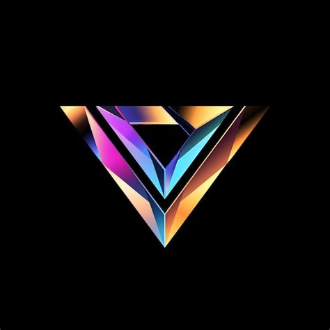 Colorful Geometric Prism Triangle With Gradient Light Refraction Premium Ai Generated Image