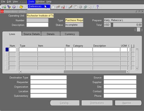 Preparing Requisitions In The Oracle Applications Office Of The Controller Rit