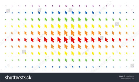 Mouse Cursor Icon Spectrum Halftone Pattern Vector De Stock Libre De