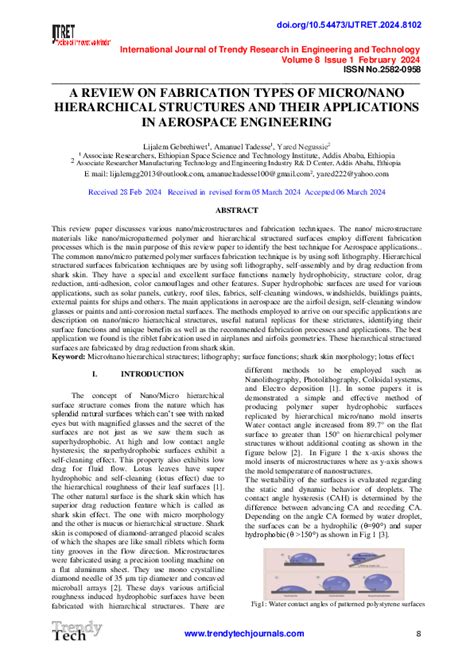 Pdf A Review On Fabrication Types Of Micronano Hierarchical