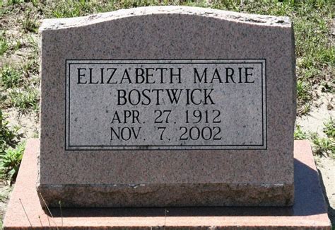 Elizabeth Marie Everett Bostwick 1912 2002 Find A Grave Memorial