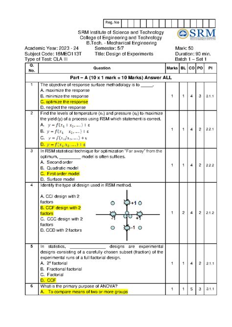 CT3 Batch 1 Set 1 SRM Institute Of Science And Technology College Of