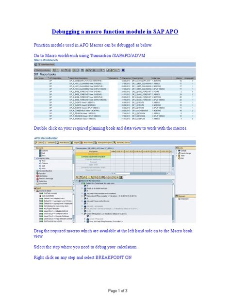 Debugging A Function Module Macro In Sap Apo Pdf