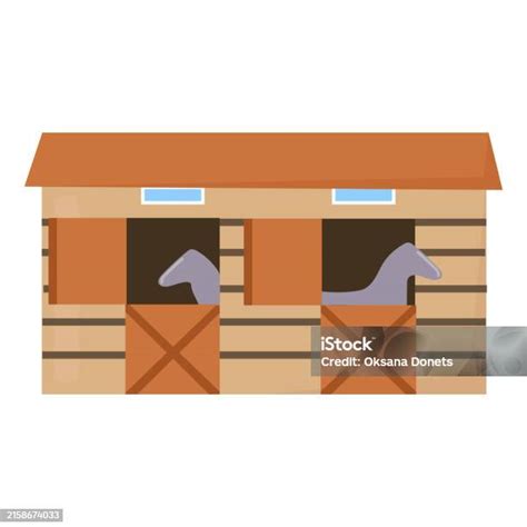 안정된 아이콘 클립 아트 아바타 Logtotype 고립 된 벡터 일러스트 레이 션 외양간 헛간에 대한 스톡 벡터 아트 및 기타