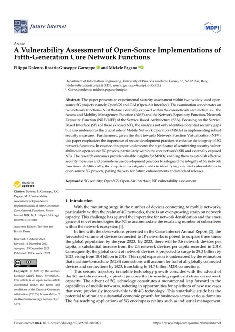 Pdf A Vulnerability Assessment Of Open Source Implementations Of Fifth Generation Core Network