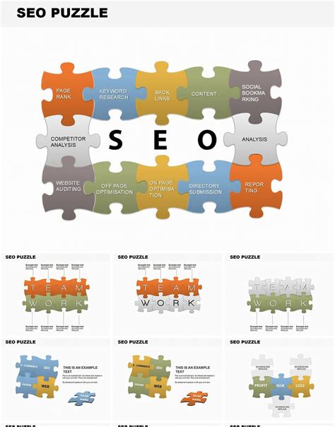 SEO Puzzle Chart Templates For PowerPoint
