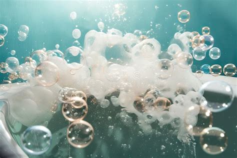 Bubbles Bursting And Fizzing In The Warm Water Of A Bubble Bath Stock