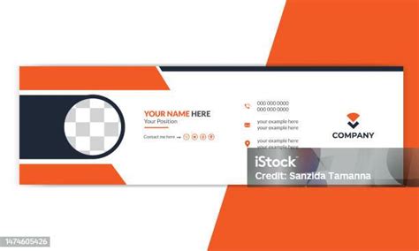 전자 메일 서명 템플릿 서명 비즈니스 전자 메일 현대적이고 최소한의 레이아웃의 메일 서명 작성자 사진 장소가 있는 회사 전자