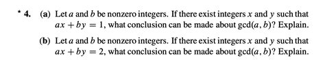 Solved 4 A Let A And B Be Non Zero Integers If There Chegg Com