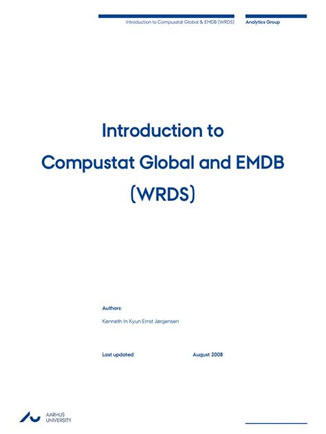 Manual Wrds Compustat Global Pdf Cusip Analytics