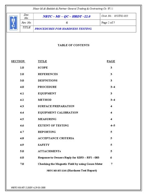 Hardness Procedure Pdf Nondestructive Testing Calibration