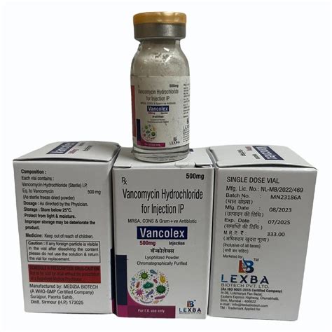 Vancomycin Hydrochloride Vancolex 500mg Injection Vancomycin 20 Vials At Best Price In Mumbai