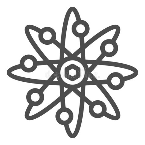 Atom Line Icon Physics Science Concept Vector Graphics Stock Vector Illustration Of