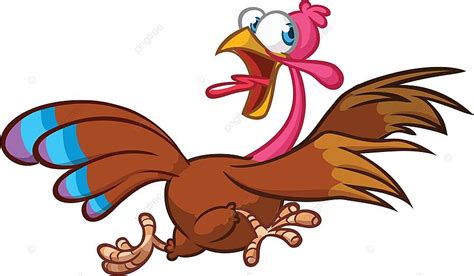 Illustration Of A Cartoon Turkey Bird Character Running And Screaming